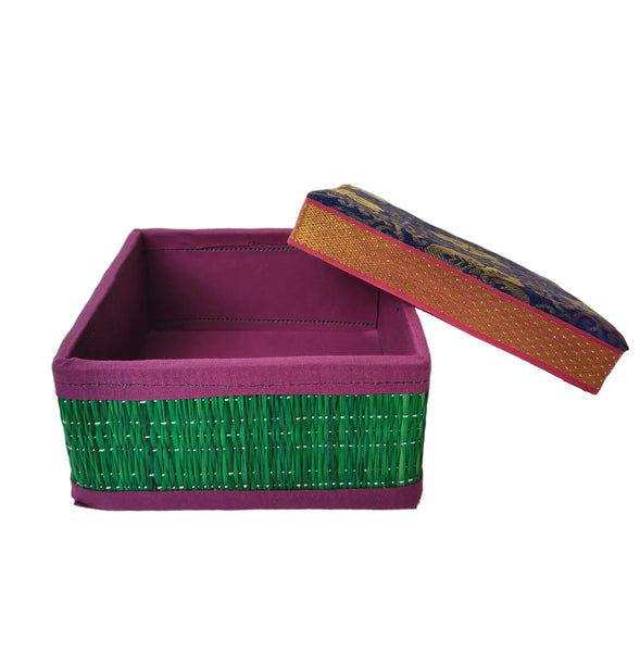 Korai Grass Square Gift Box – ECOBASKETINDIA